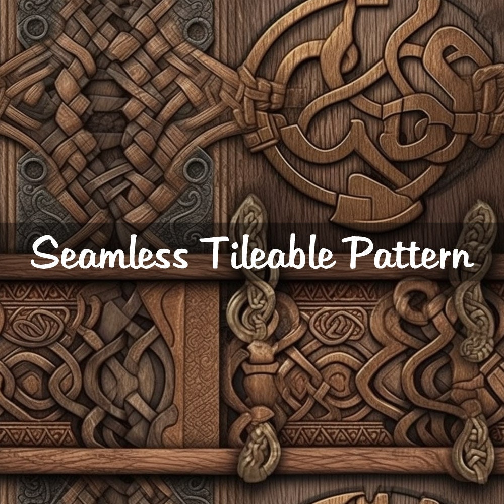 Norse Viking Wood Carving Tileable Seamless Pattern Repeating - Etsy