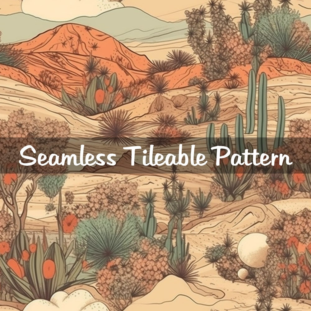 Southwestern Desert Boho Tileable Seamless Pattern Repeating - Etsy