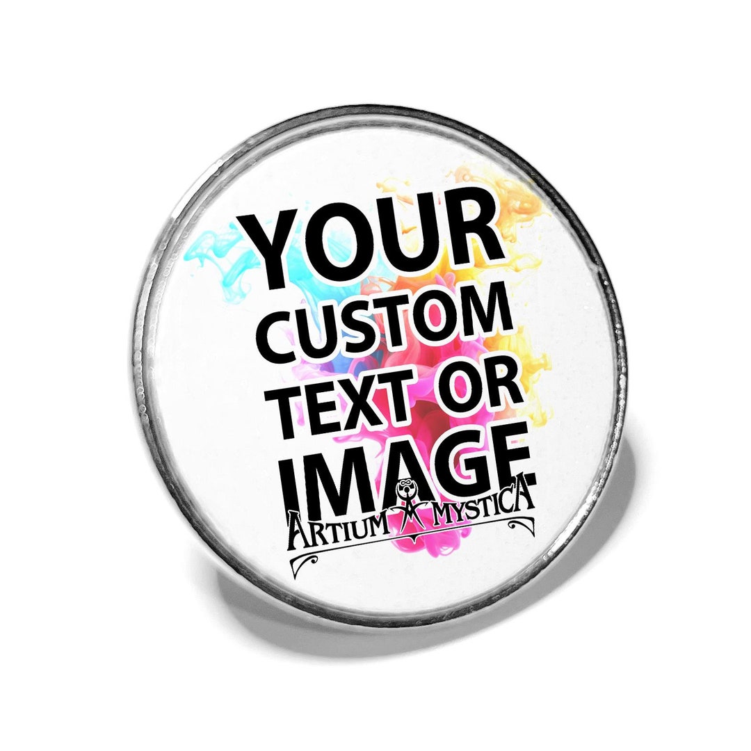 Custom Lapel Pin Circle Square Personalized 1" Small Circular Printed ...