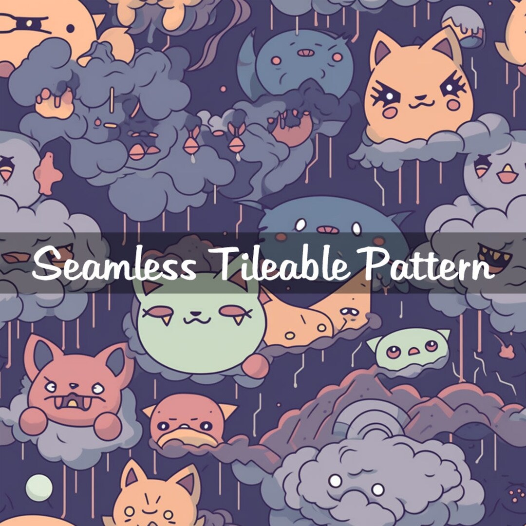 Cute Creepy Critter Creatures Tileable Seamless Pattern Repeating ...