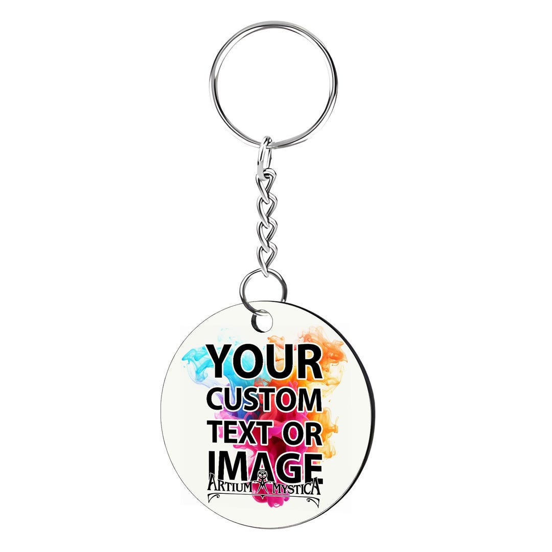 Custom Circle Keychain 2" Personalized Tag Gift - Printed With Your ...