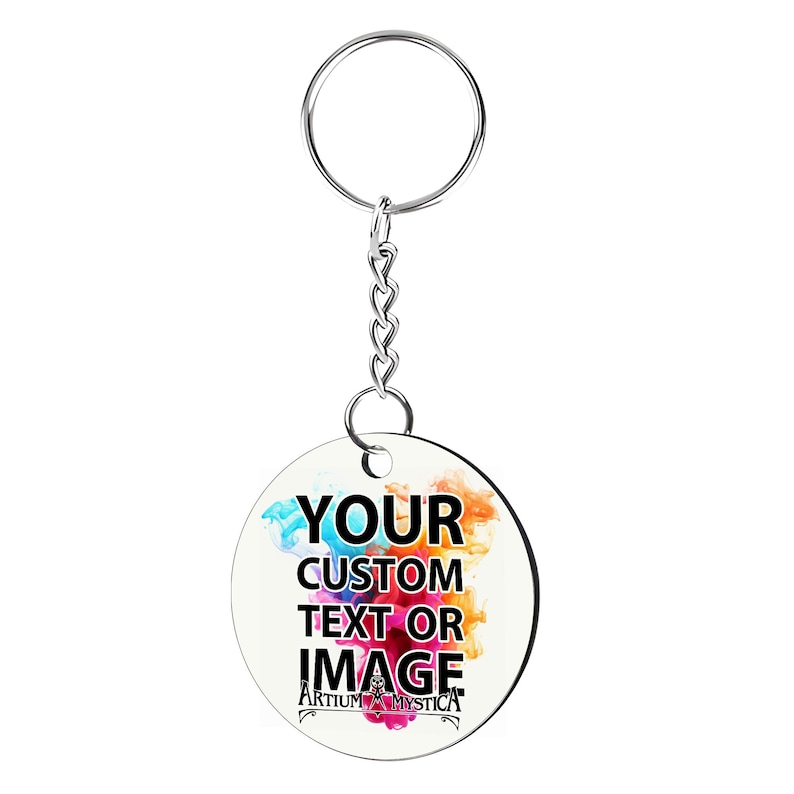 Custom Circle Keychain 2" Personalized Tag Gift - Printed With Your ...