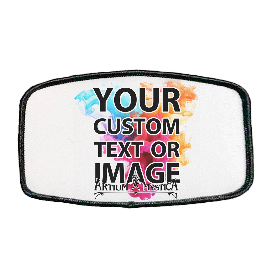 Custom Iron-on Hat Patch Personalized Rounded Rectangle Add Your Own ...