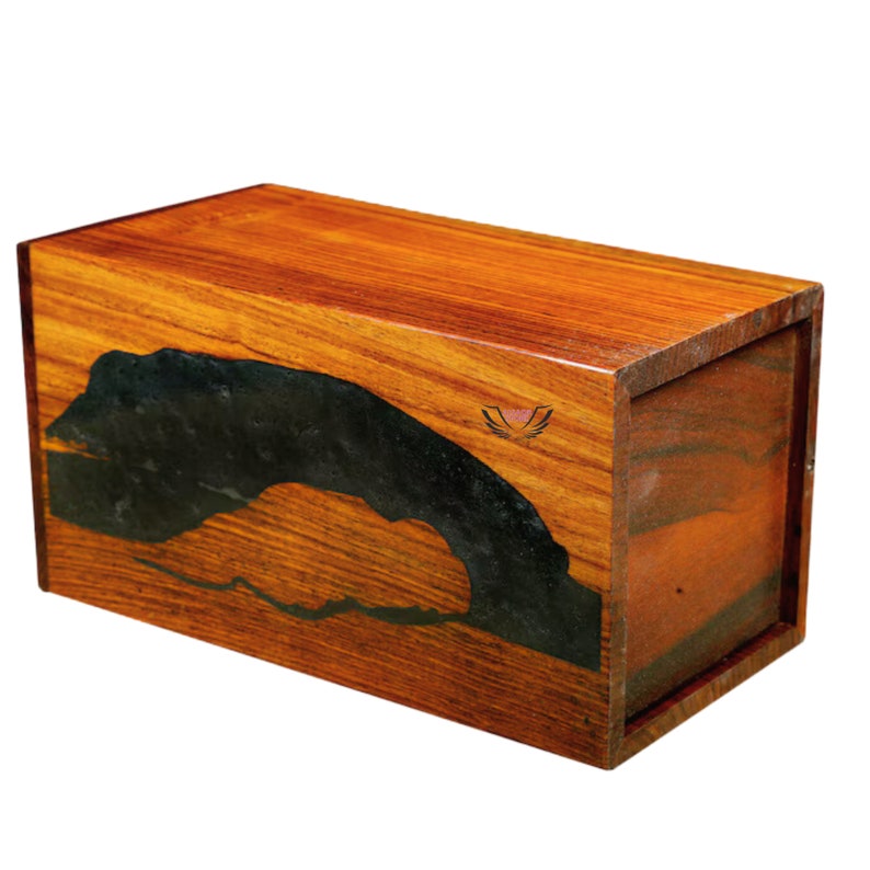 Lichtenberg Wood Urn Wooden Cremation Urn With Beautiful Resin Design ...