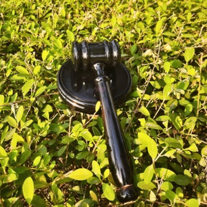 Black Gavel Made From Indian Rosewood | Mallet for Auction Engraved ...