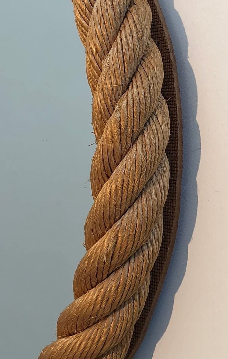 Home Decor Wooden Rope Look Hardwood Round Wall Mount Mirror for Home ...
