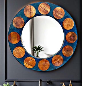 Custom Wooden Wall Mirror Eco Friendly Handmade Wood Framed Mirror Home ...