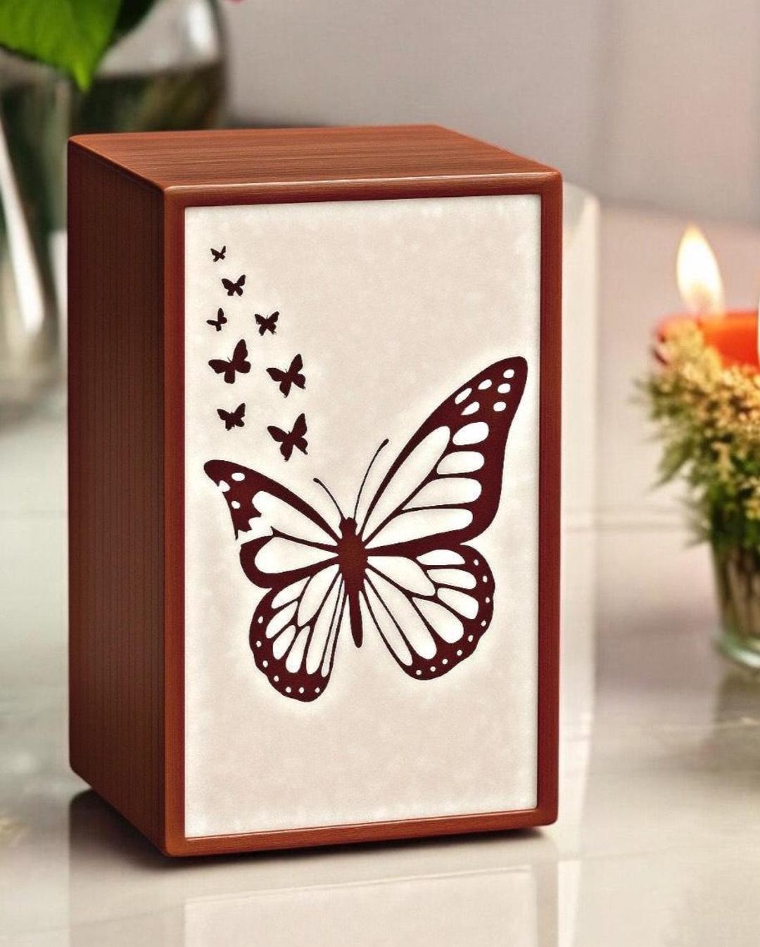 Handcrafted Rosewood Resin Urn: Personalized Cremation Memorial Box - Etsy