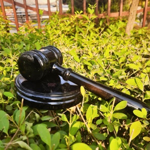 Black Gavel Made From Indian Rosewood | Mallet for Auction Engraved ...