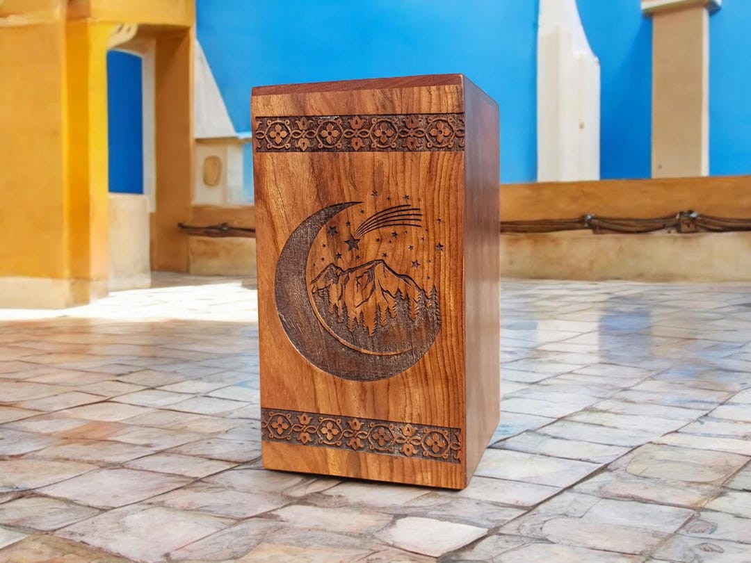 Handcrafted Wooden Urn Box – Personalized Memorial Keepsake – Elegant ...