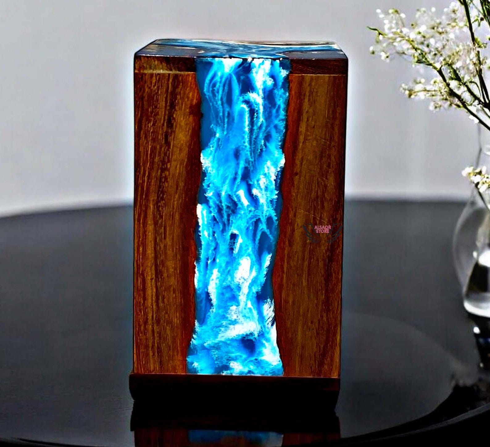 Handcrafted Wooden Resin Urn Box: Memorial Keepsake - Etsy
