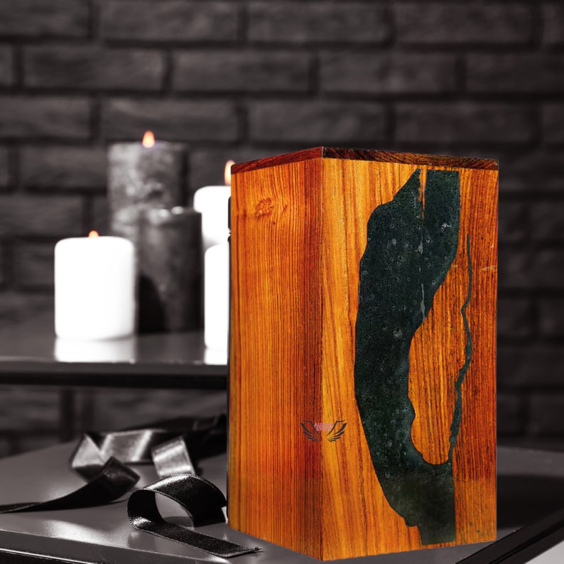 Lichtenberg Wood Urn Wooden Cremation Urn With Beautiful Resin Design ...