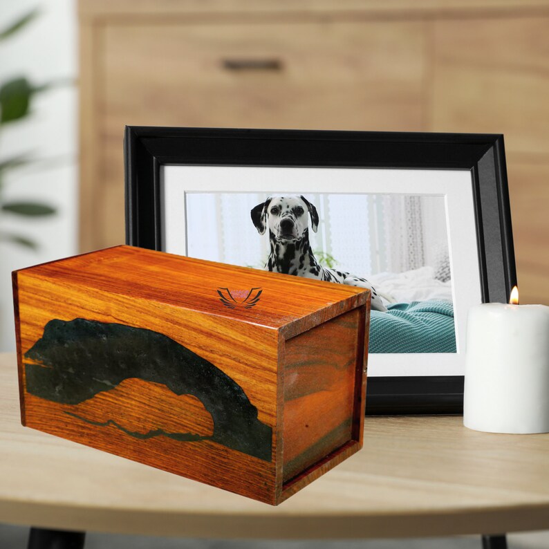 Lichtenberg Wood Urn Wooden Cremation Urn With Beautiful Resin Design ...