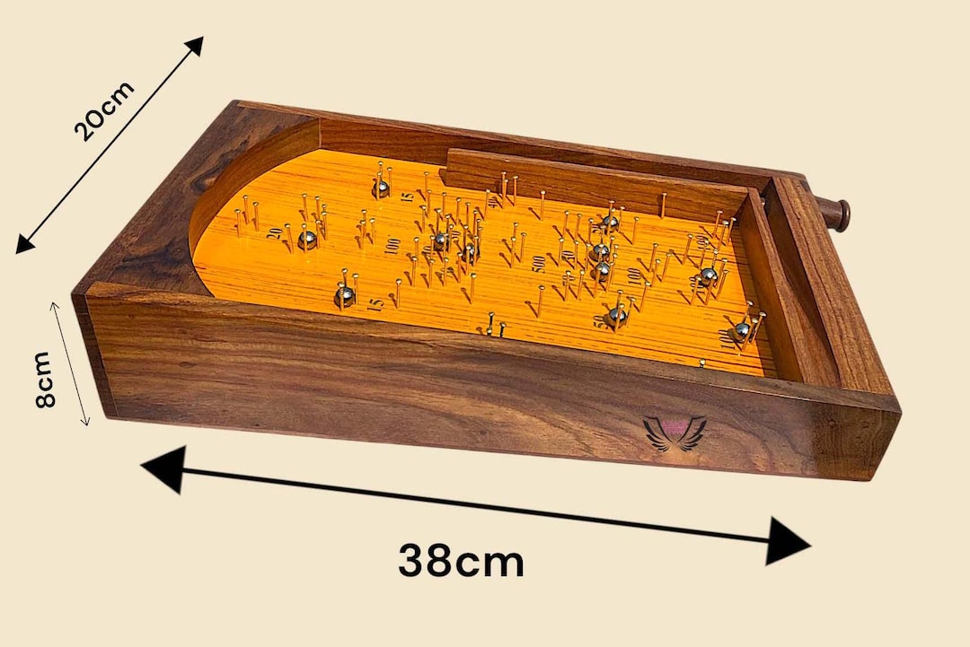 Wooden Bagatelle Pinball Game Handcrafted Retro Toy Perfect Gift Game ...