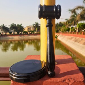 Black Gavel Made From Indian Rosewood | Mallet for Auction Engraved ...