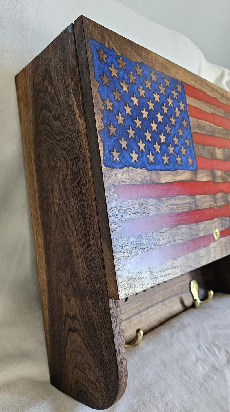 American Flag Wall Mounted Coat Rack - Etsy