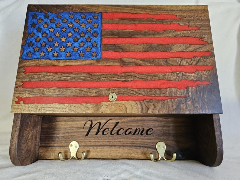 American Flag Wall Mounted Coat Rack - Etsy
