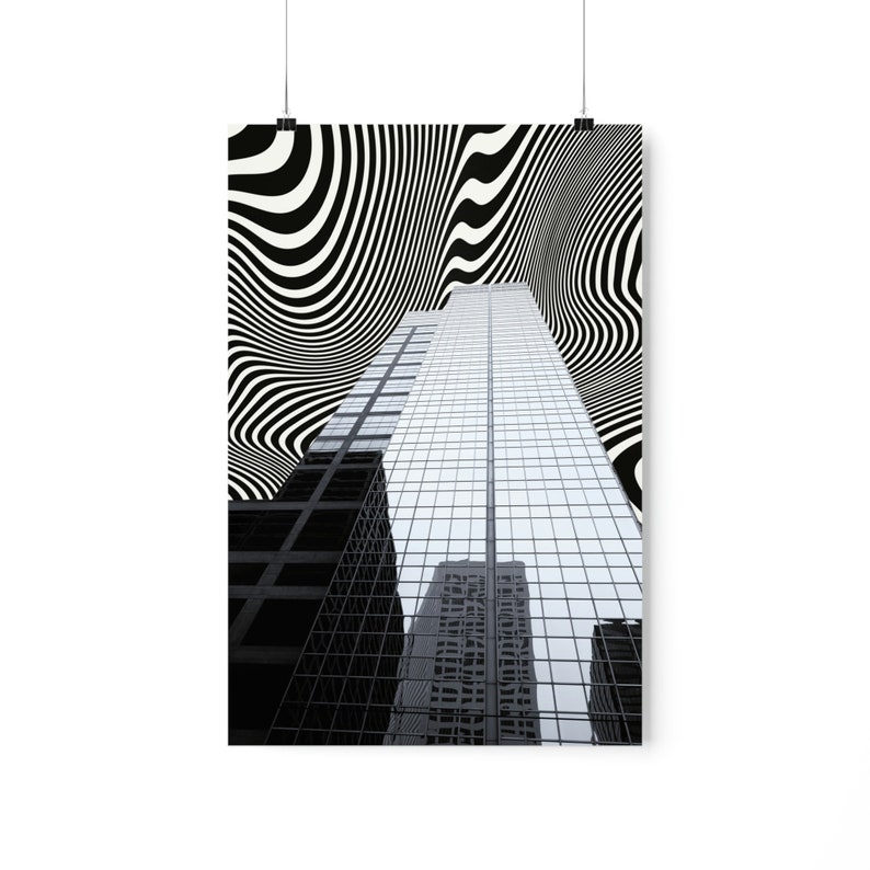 Trippy Skyscraper Poster - Etsy
