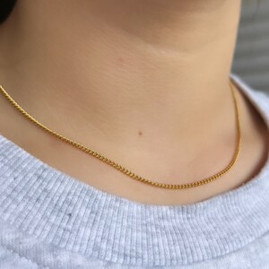 18K Gold Chain Necklace, Vine Chain, Twist Chain, Gift for Her, Figaro ...