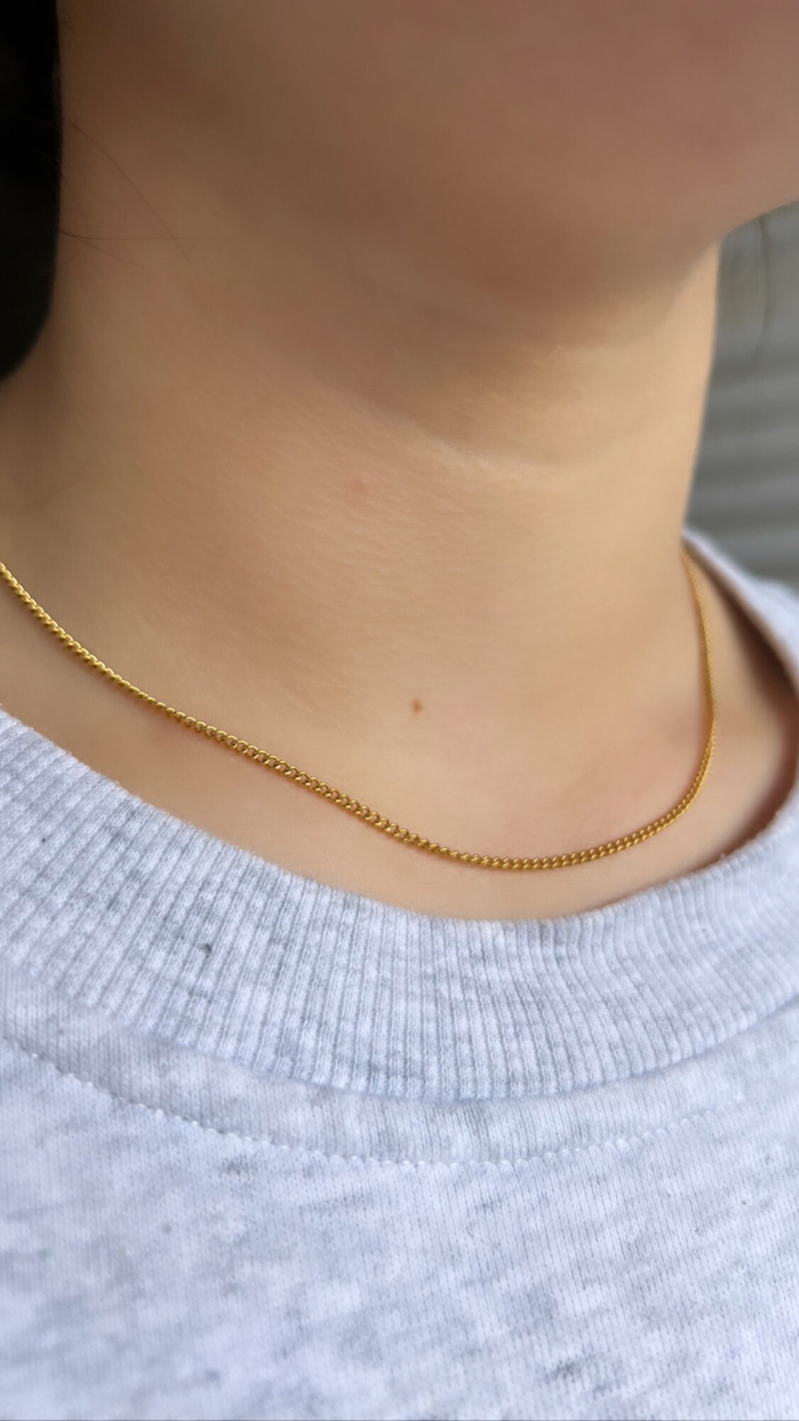 18K Gold Chain Necklace, Vine Chain, Twist Chain, Gift for Her, Figaro ...