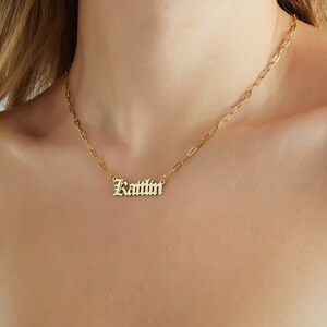 Paperclip Name Necklace • Link Chain Name Necklace • Paperclip Necklace ...