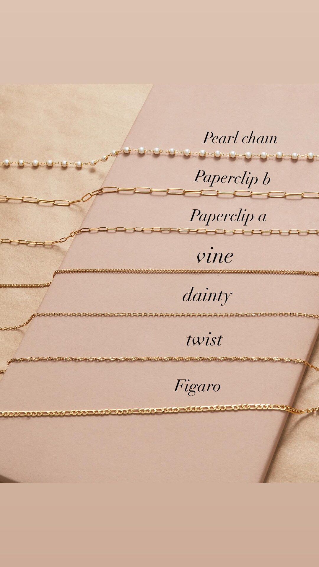 18K Gold Chain Necklace, Vine Chain, Twist Chain, Gift for Her, Figaro ...