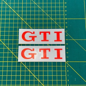 2x Premium Vinyl Inlay GTI Emblem Decal Red Reflector Film Golf 7 ...