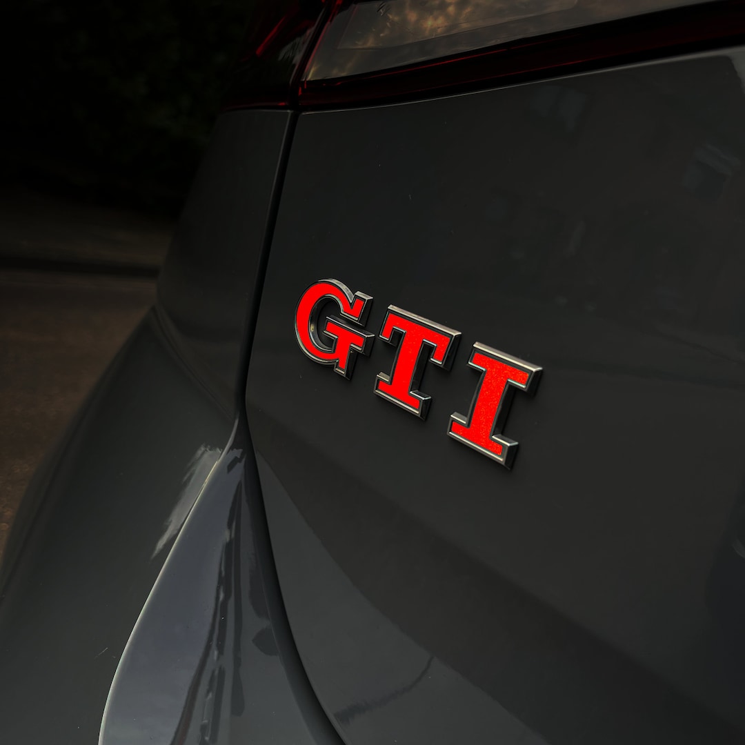 2x Premium Vinyl Inlay GTI Emblem Decal Red Reflector Film Golf 7 ...