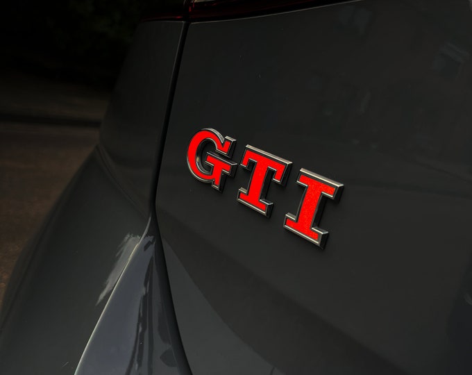 2x Premium Vinyl Inlay GTI Emblem Decal Red Reflector Film Golf 7 ...
