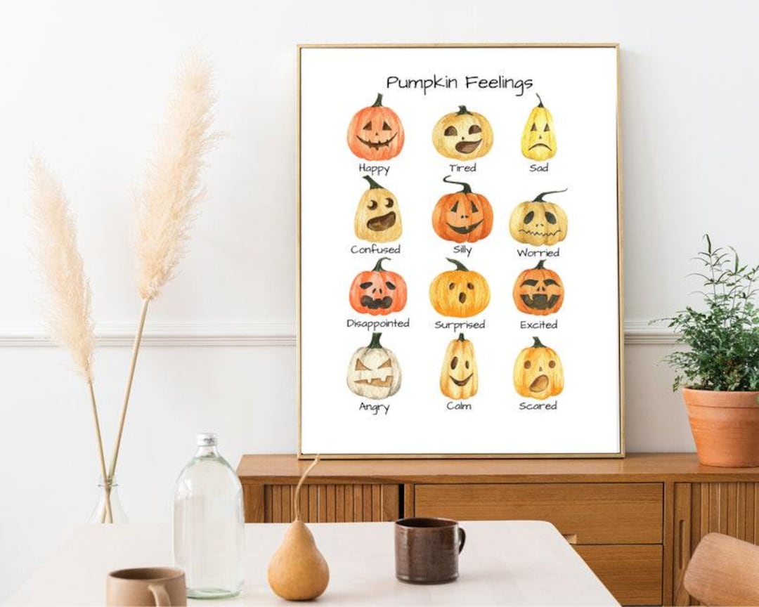 Pumpkin Feelings Poster, Printable Wall Art, Halloween Poster ...