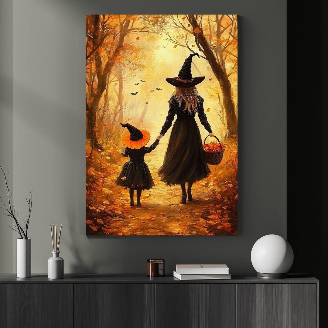 Witching Hour Stroll, Witch Poster, Spooky Season Wall Art Decor ...