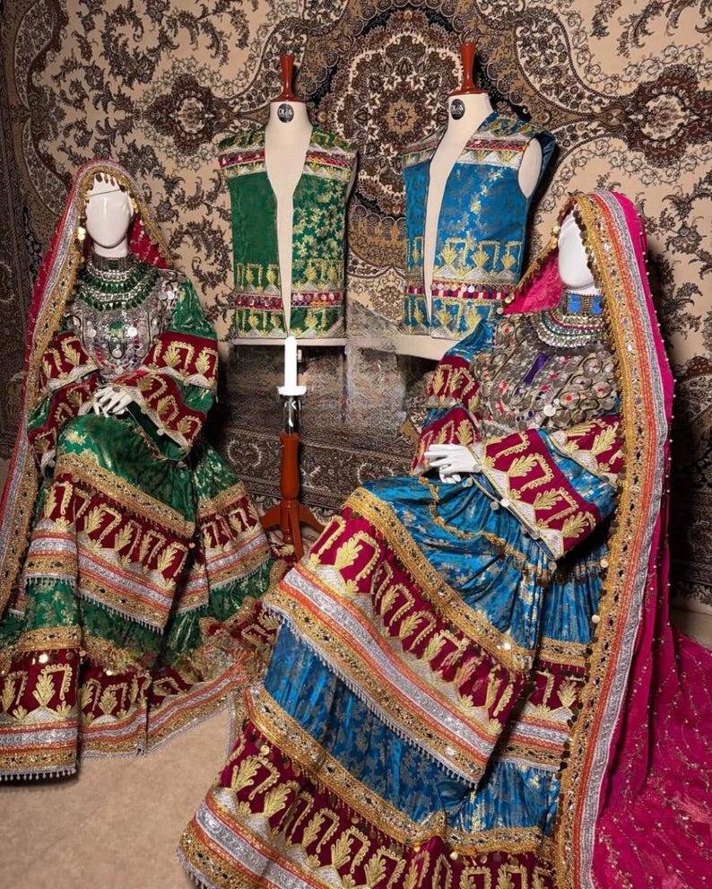 Handmade Afghan Wedding Dress: Two-layer Charma Work Gown - Etsy