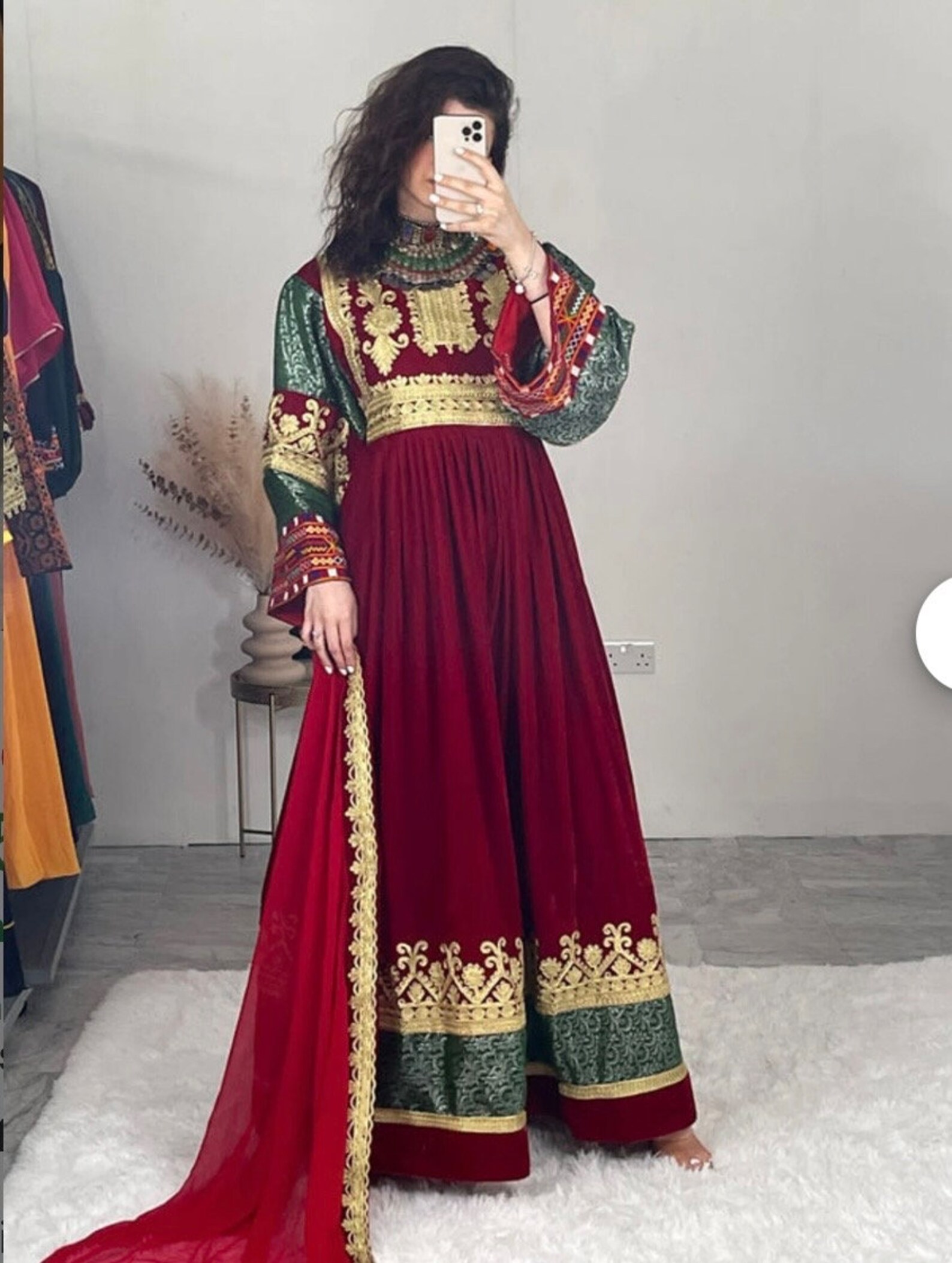 Banaras Aesthetic Dress, Handmade Afghan Patchwork Dress, Velvet Fabric ...