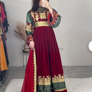 Banaras Aesthetic Dress, Handmade Afghan Patchwork Dress, Velvet Fabric ...