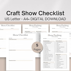 Craft Show Planner Printable, Craft Show Packing Checklist, Craft Fair ...