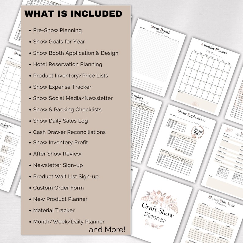 Craft Show Planner Craft Show Research Craft Show Tracker - Etsy