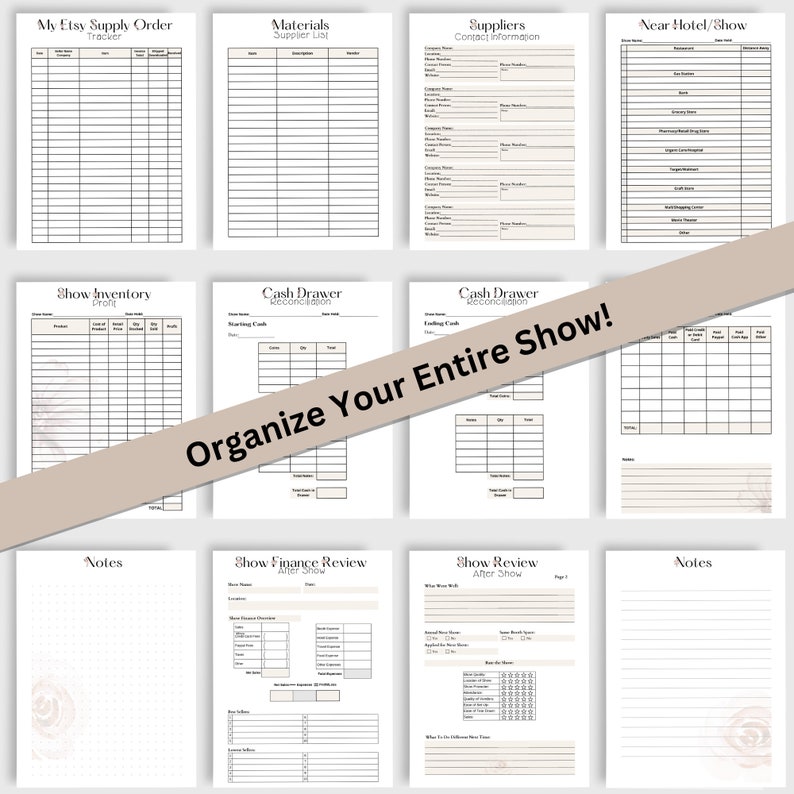 Craft Show Planner Craft Show Research Craft Show Tracker - Etsy