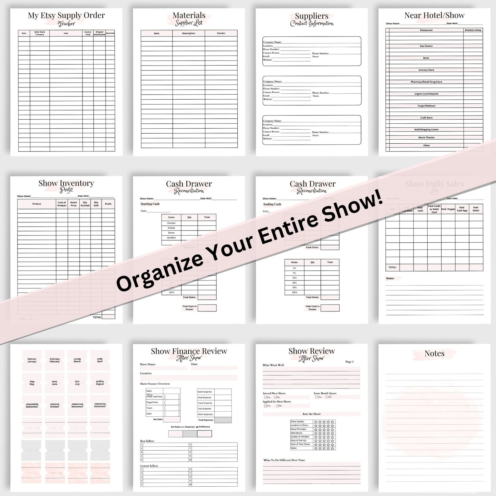 Craft Show Planner, Craft Booth Planner, Craft Show Tracker, Craft Fair ...