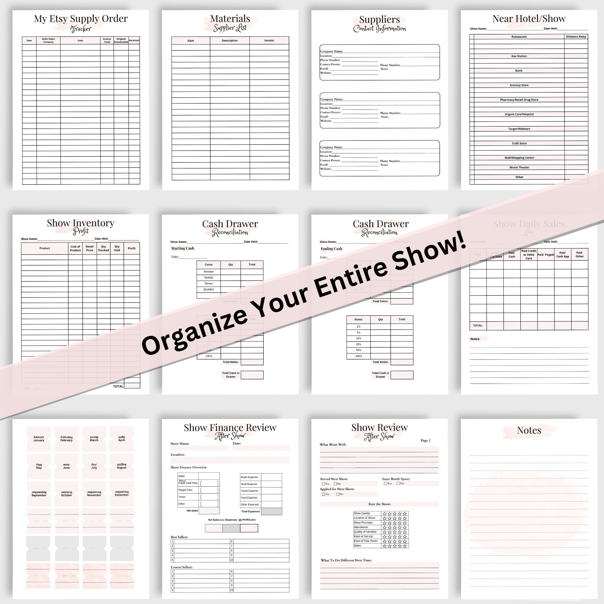 Craft Show Planner, Craft Booth Planner, Craft Show Tracker, Craft Fair ...