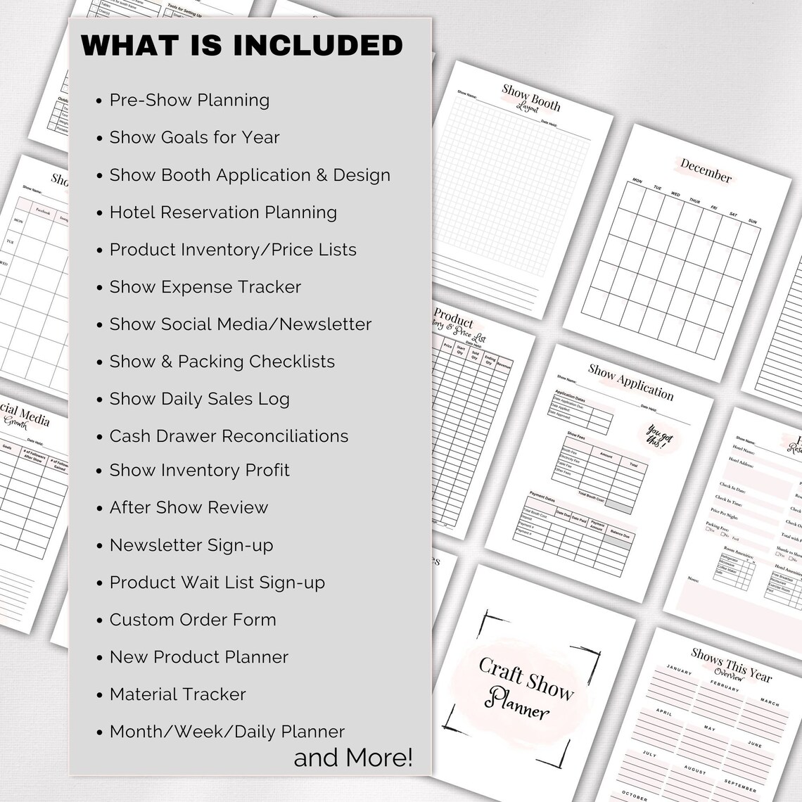 Craft Show Planner, Craft Booth Planner, Craft Show Tracker, Craft Fair ...