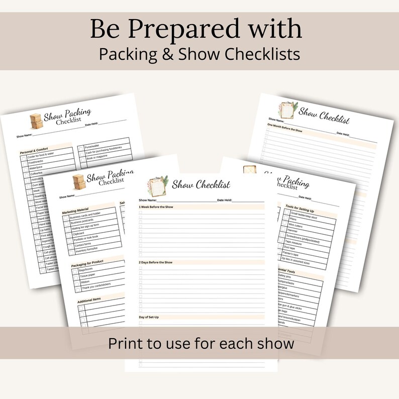 Craft Show Planner, Craft Fair Planner, Craft Show Tracker, Booth ...