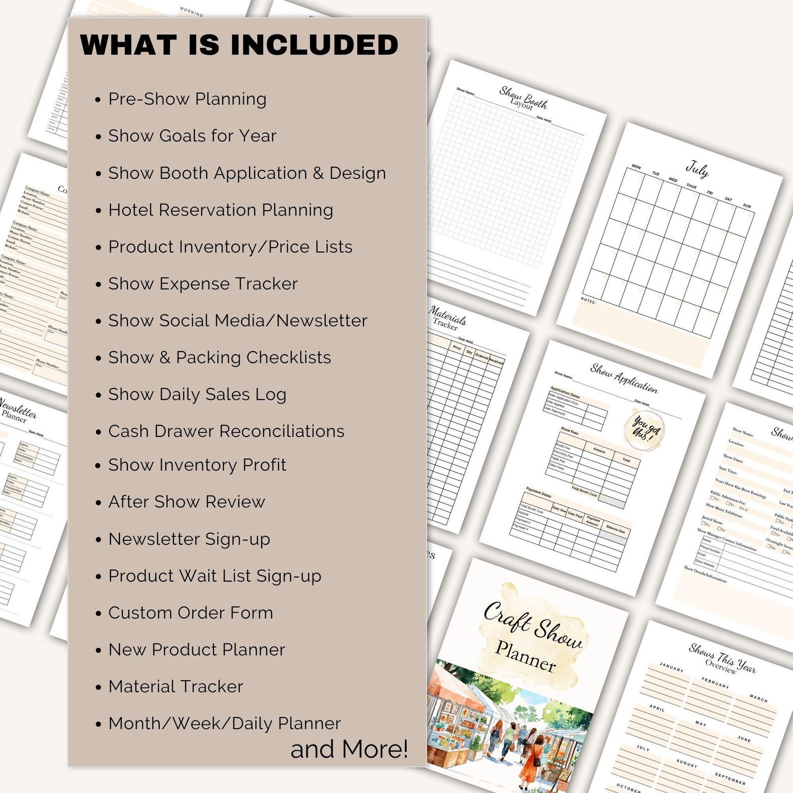 Craft Show Planner, Craft Fair Planner, Craft Show Tracker, Booth ...