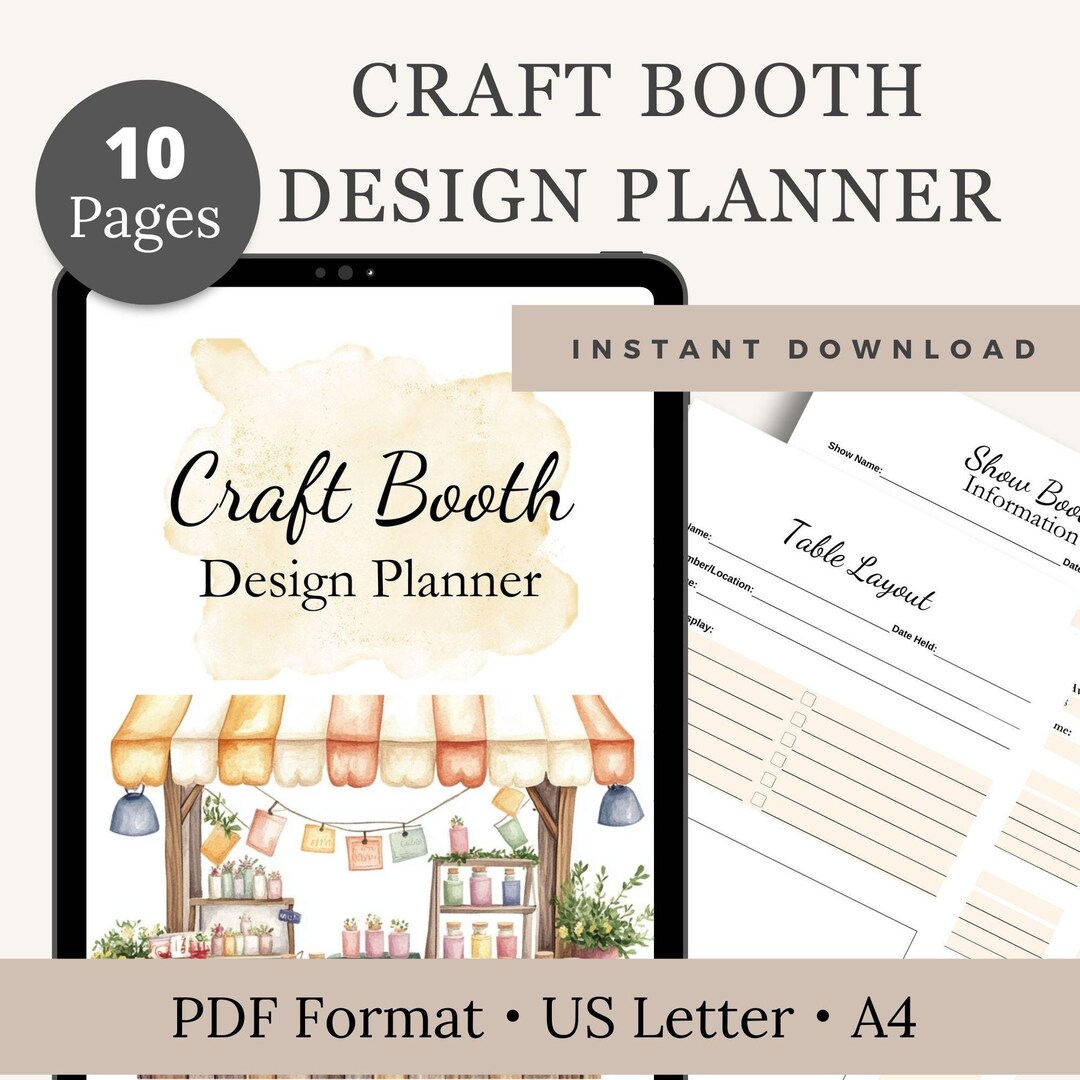 Craft Booth Design Planner, Booth Design Worksheets, Fair Booth Design, Pop up Booth, Trade Show ...