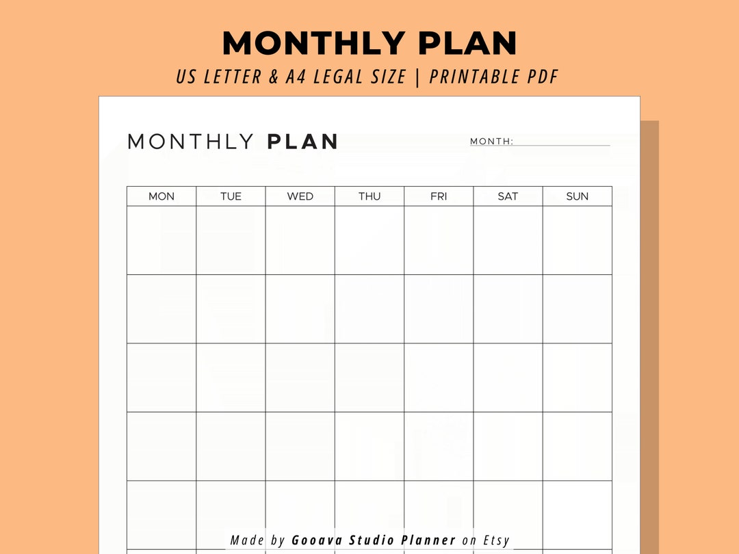 Monthly Habit Tracker Planner Printable for Motivation Tracker, Routine ...