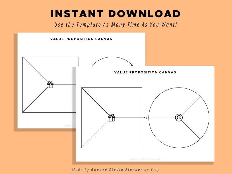 VALUE PROPOSITION Canvas Blank Simple Business Minimalist Planner Guide ...
