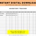 Printable Inventory Tracker Business Template Sheets Minimalist Pdf for ...