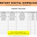ORDER TRACKER Order Log Minimalist Instant Digital Download Printable ...