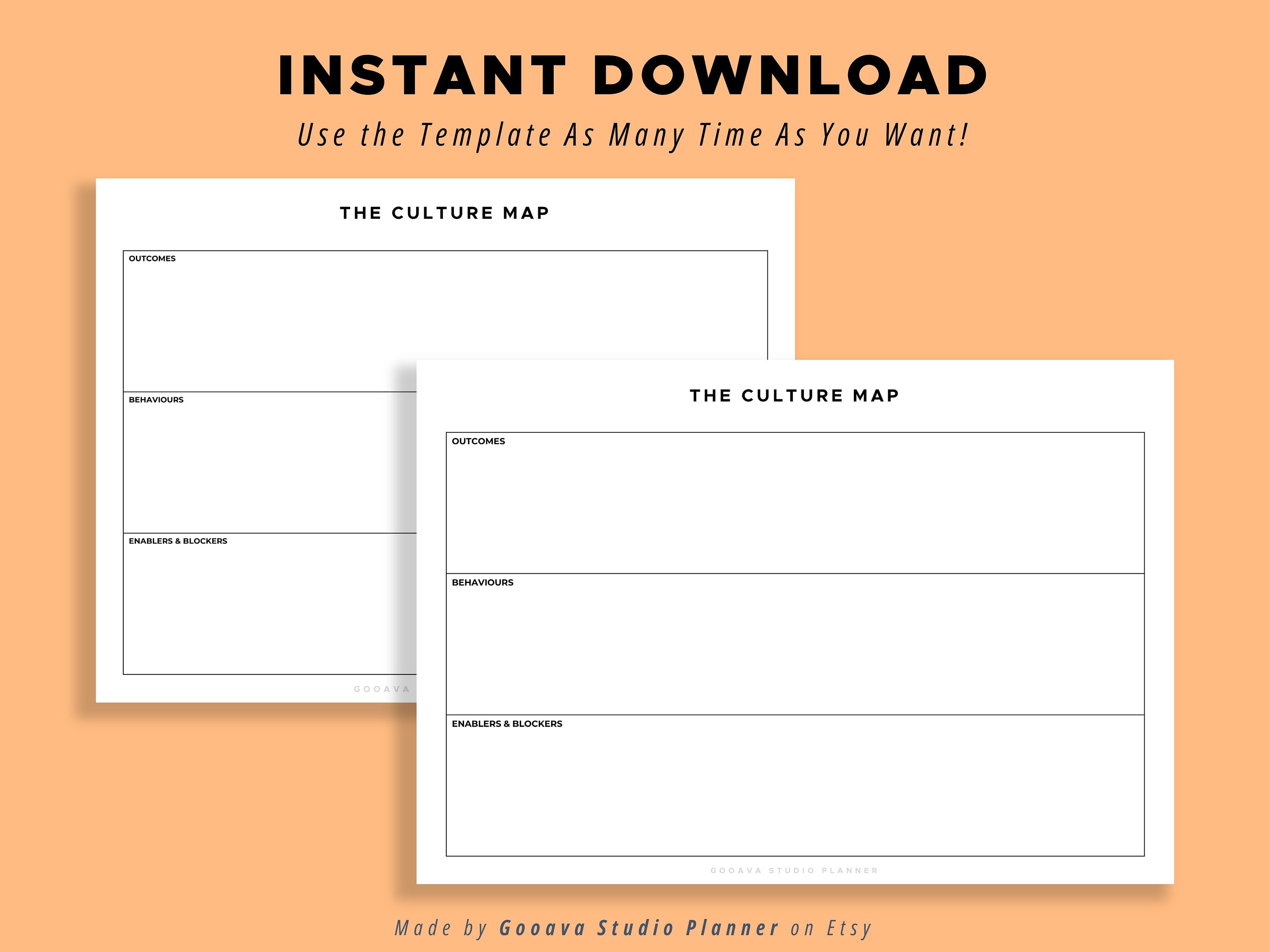 CULTURE MAP Canvas Minimalist Template & Guide Printable PDF With and ...