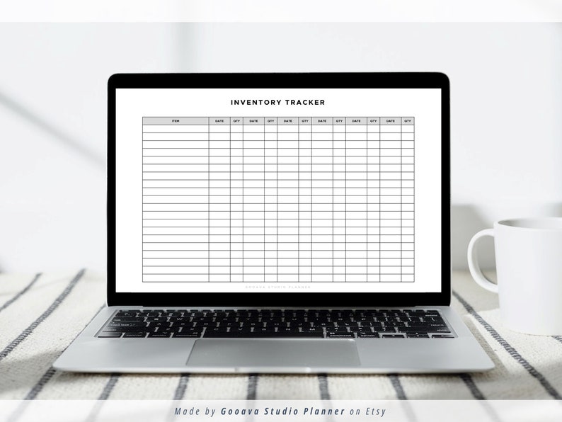 Printable Inventory Tracker Business Template Sheets Minimalist Pdf for ...