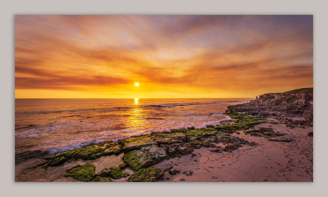 Golden Sunset Print, Iluka Beach, Perth Australia. Digital Download ...